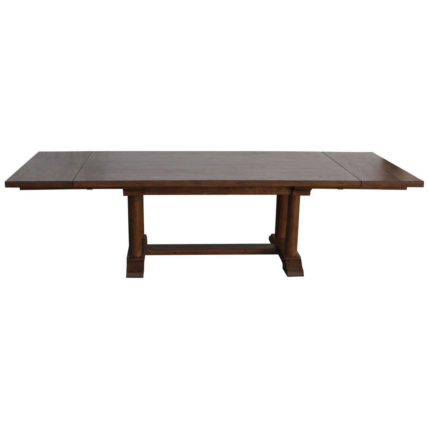 Cambria Rustic Extension Trestle Dining Table Built in Reclaimed Wood ...