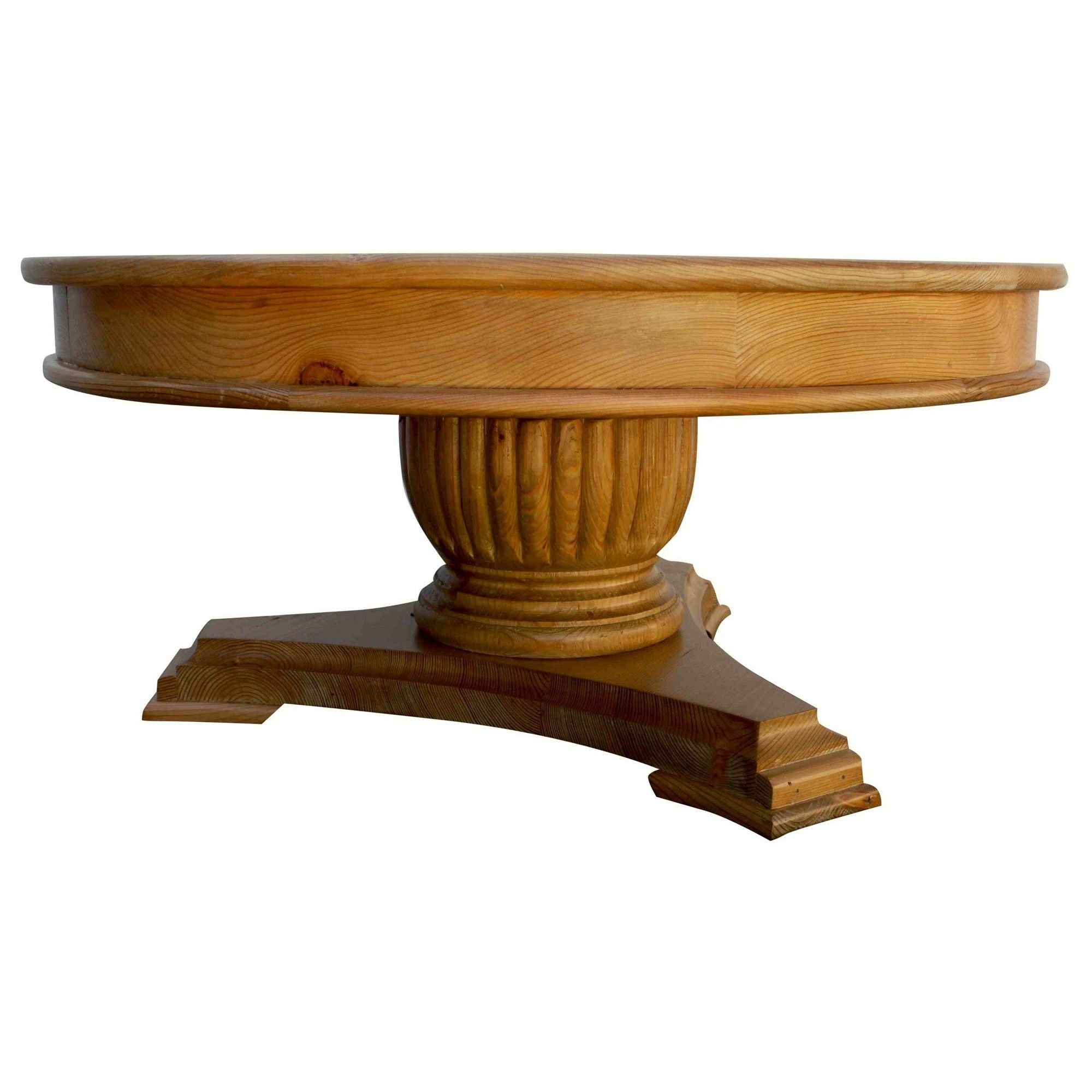 Fluted Pedestal Base Round Coffee Table – Mortise & Tenon