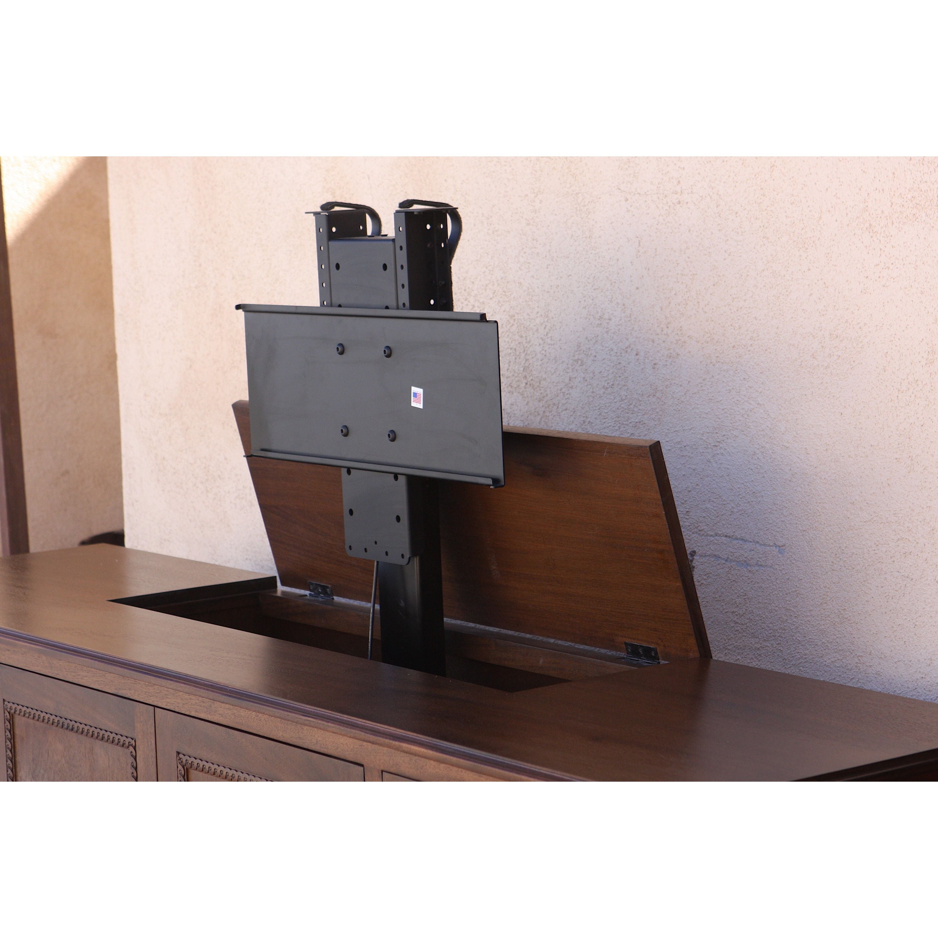 Cabinets with motorized TV lifts – Mortise & Tenon