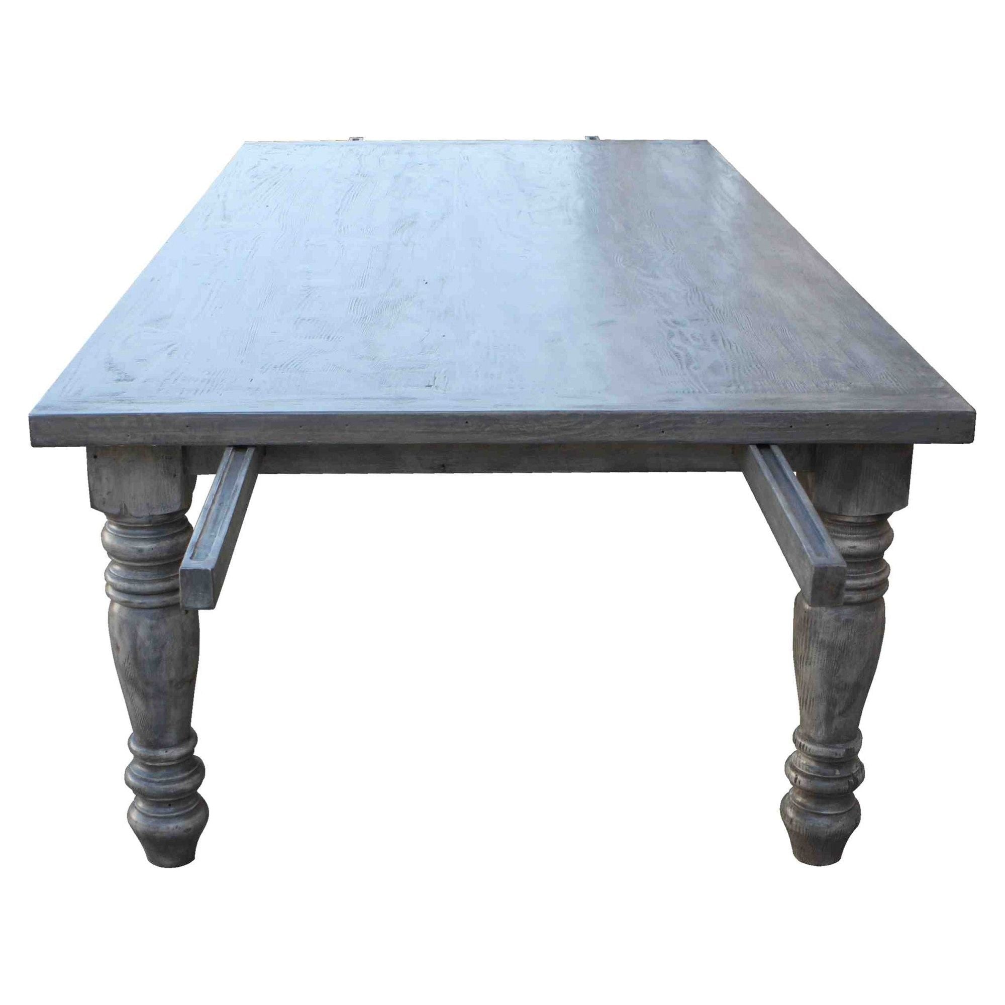 Sienna Reclaimed Wood Turned Leg Dining Table with Extension – Mortise ...