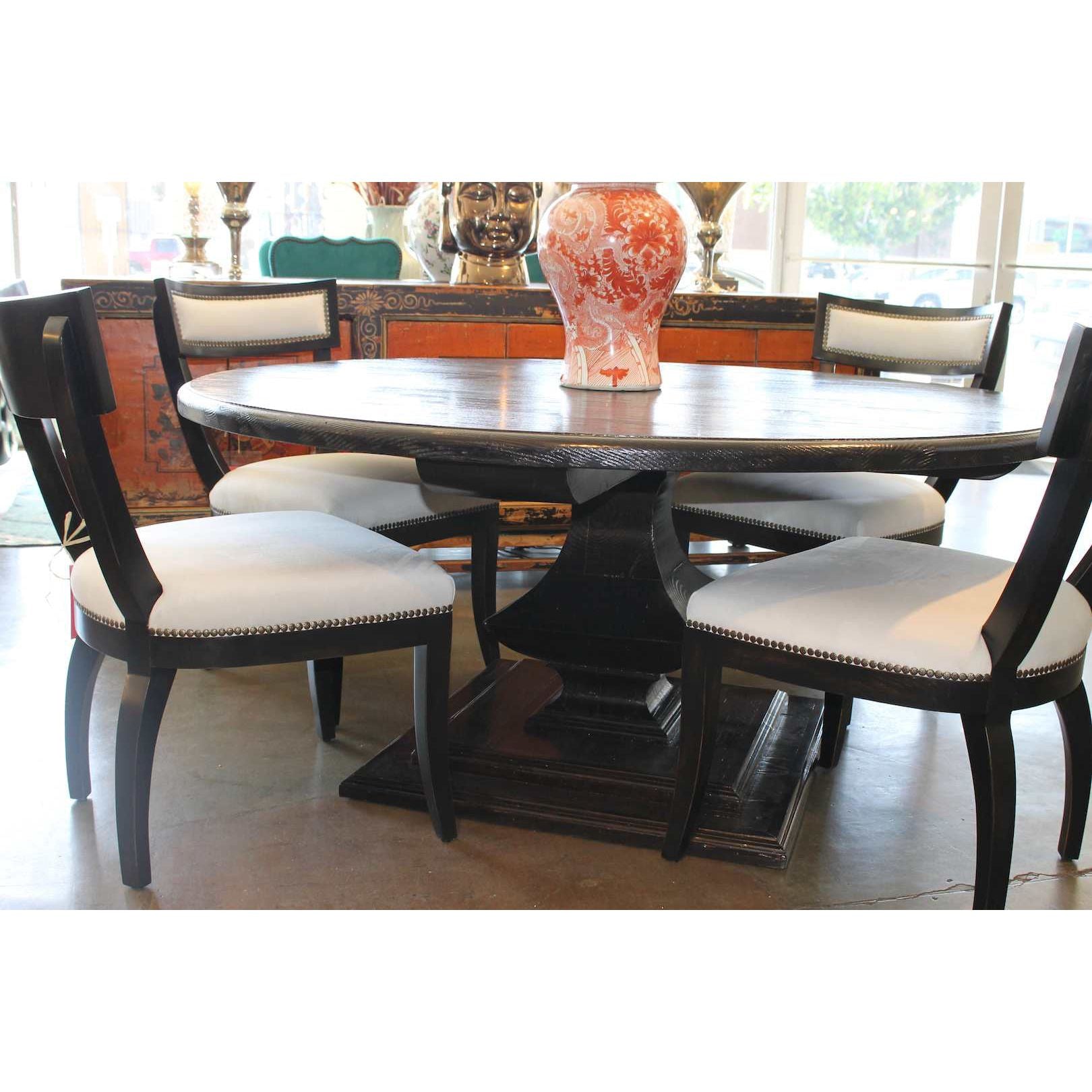 Algonquin Round Pedestal Dining Table in Reclaimed Wood – Mortise & Tenon