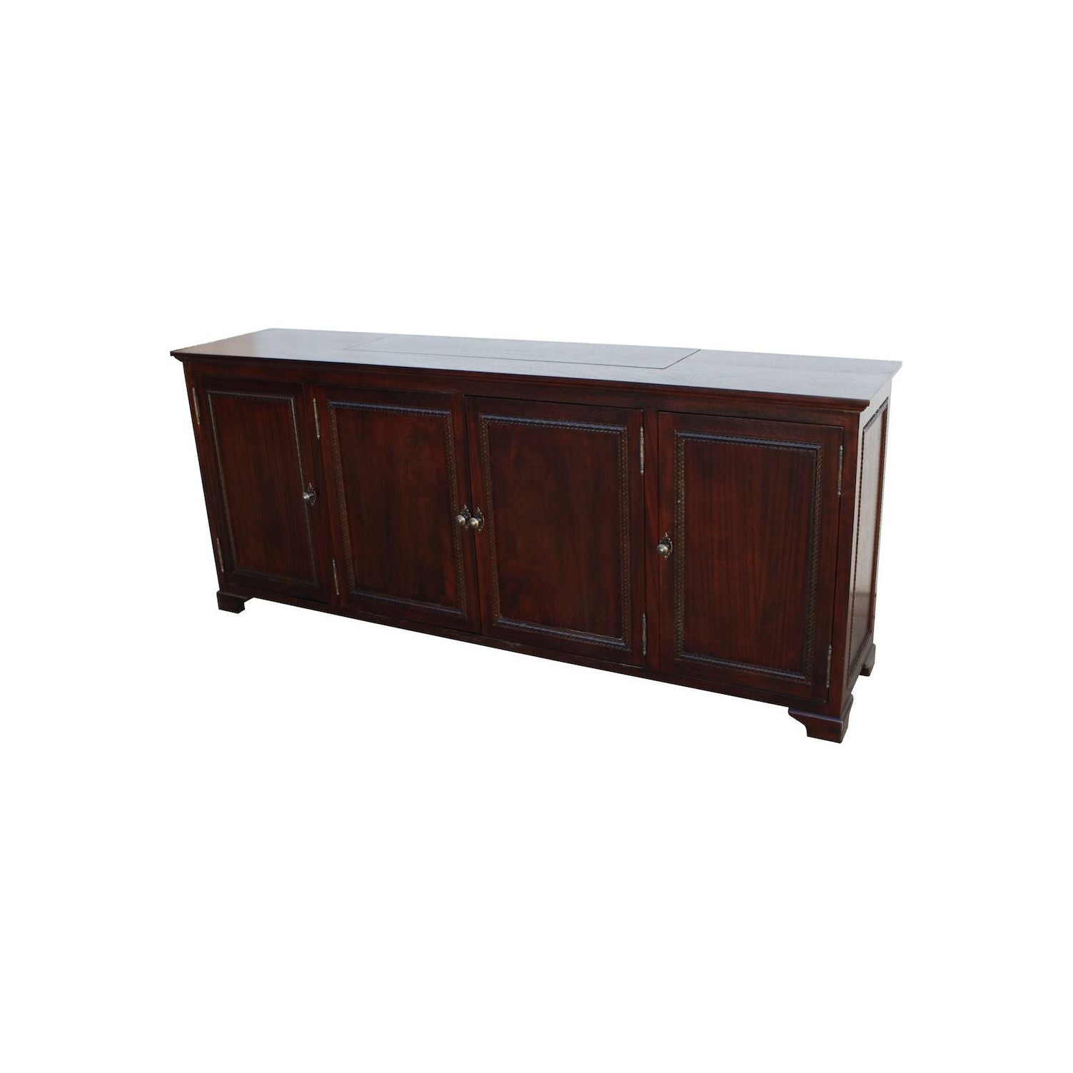 Custom Mahogany Plasma Cabinet with a Motorized Lift – Mortise & Tenon