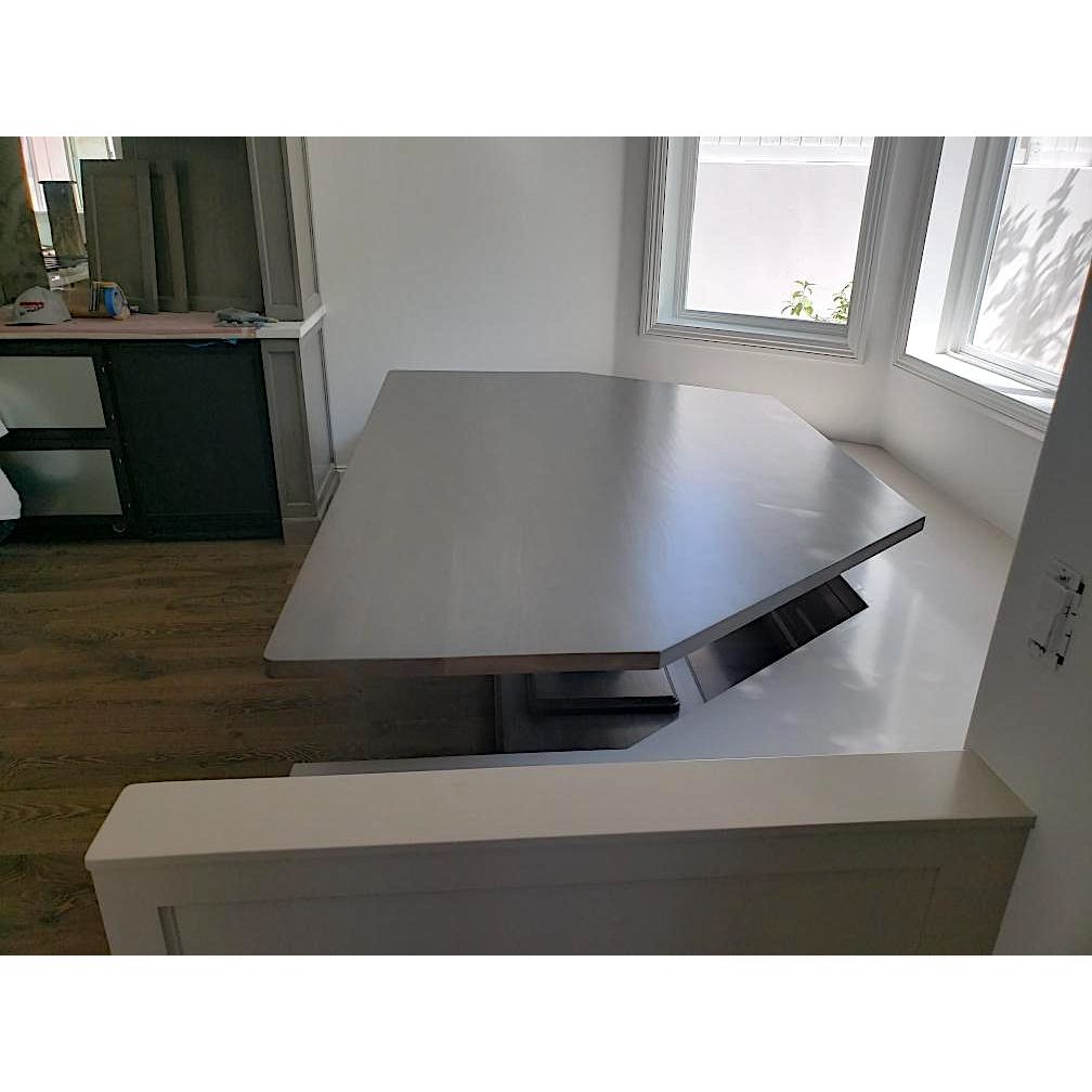 Custom Hexagon Shaped Banquette Kitchen Table – Mortise & Tenon