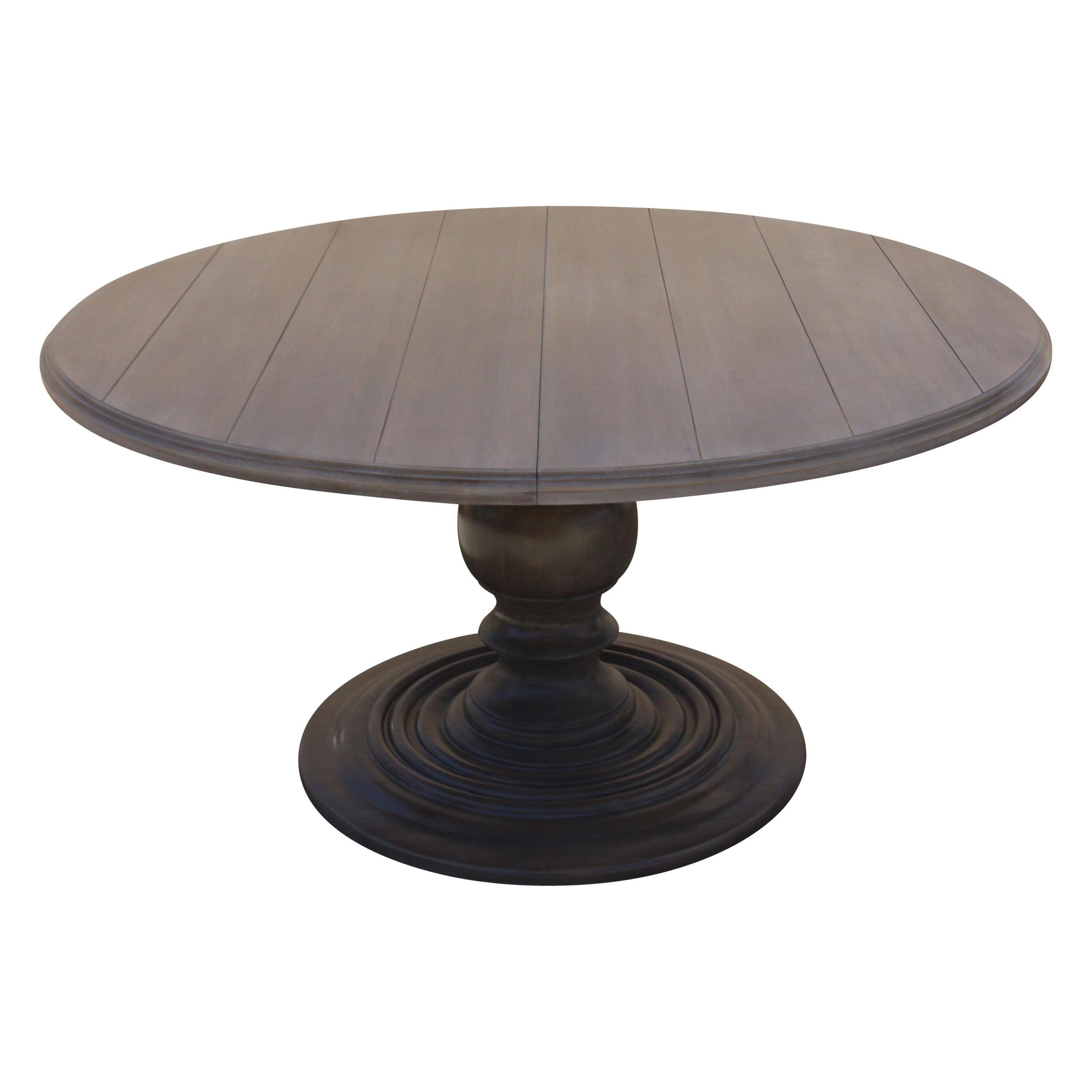 Salvaged Wood Plank Round Dining Table – Mortise & Tenon