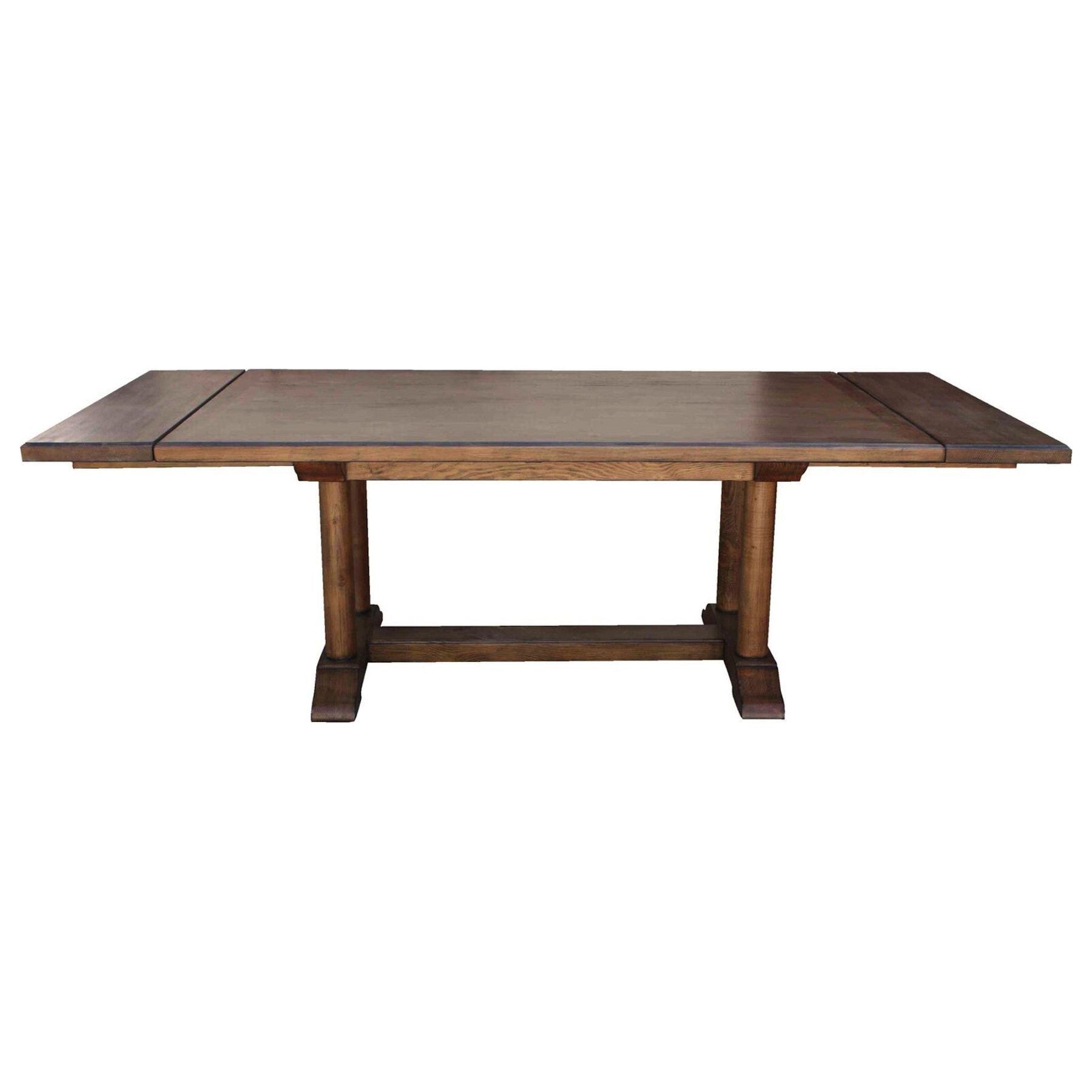 Cambria Rustic Extension Trestle Dining Table Built in Reclaimed Wood ...