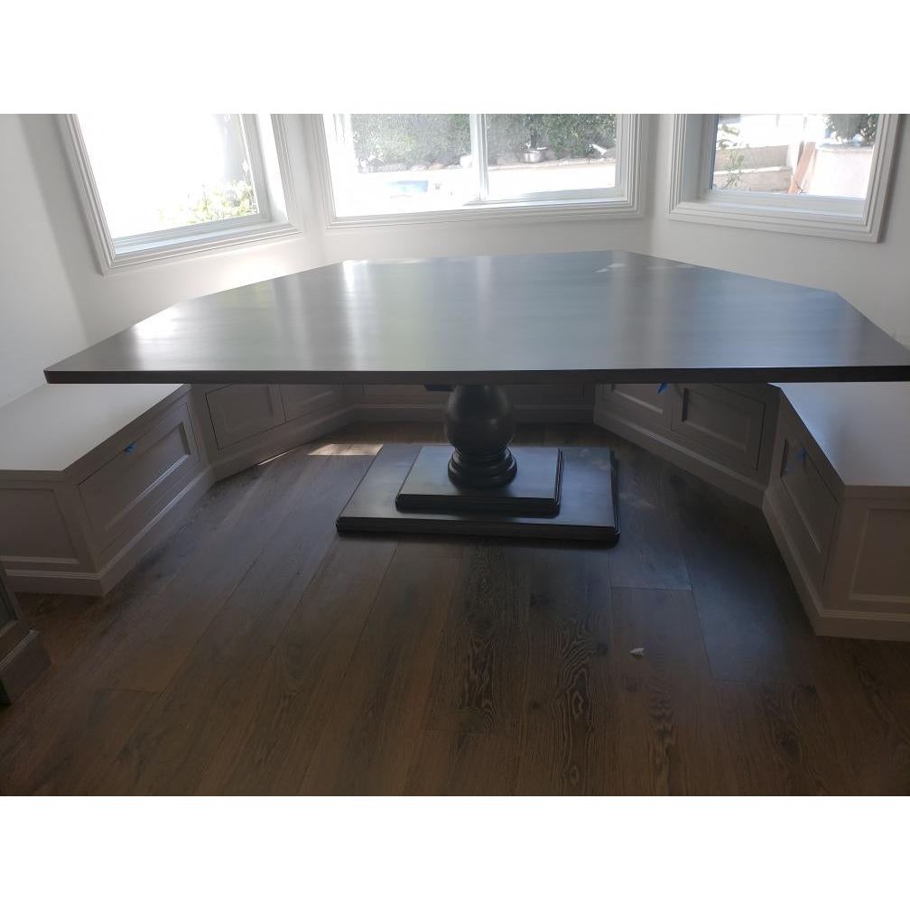 Custom Hexagon Shaped Banquette Kitchen Table – Mortise & Tenon