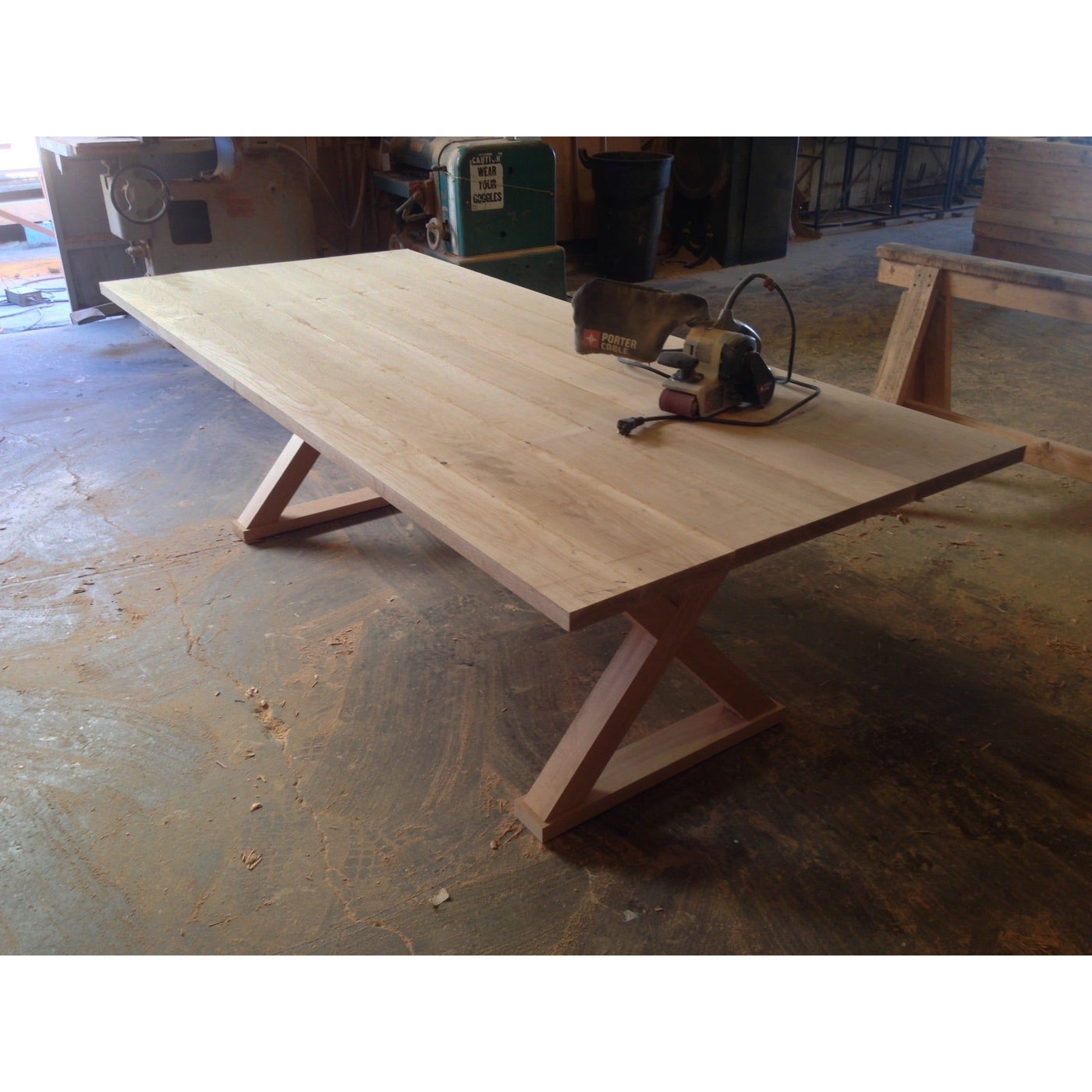 White Oak X Base Dining Table – Mortise & Tenon