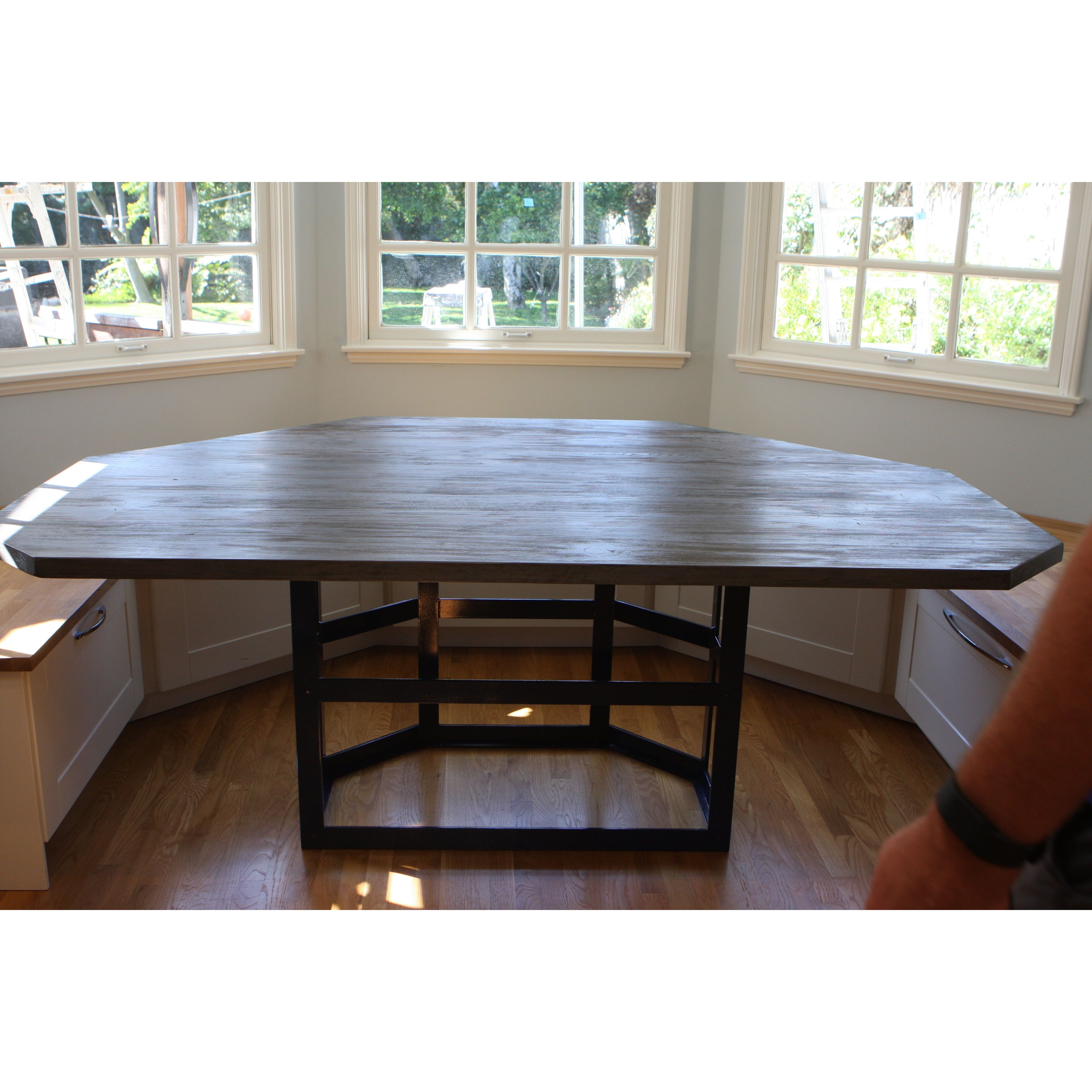 Custom Hexagon Shaped Banquette Kitchen Table – Mortise & Tenon