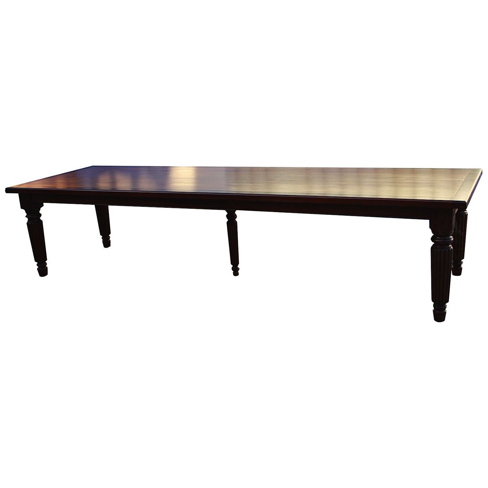 Custom Fluted Leg Extension Dining Table – Mortise & Tenon