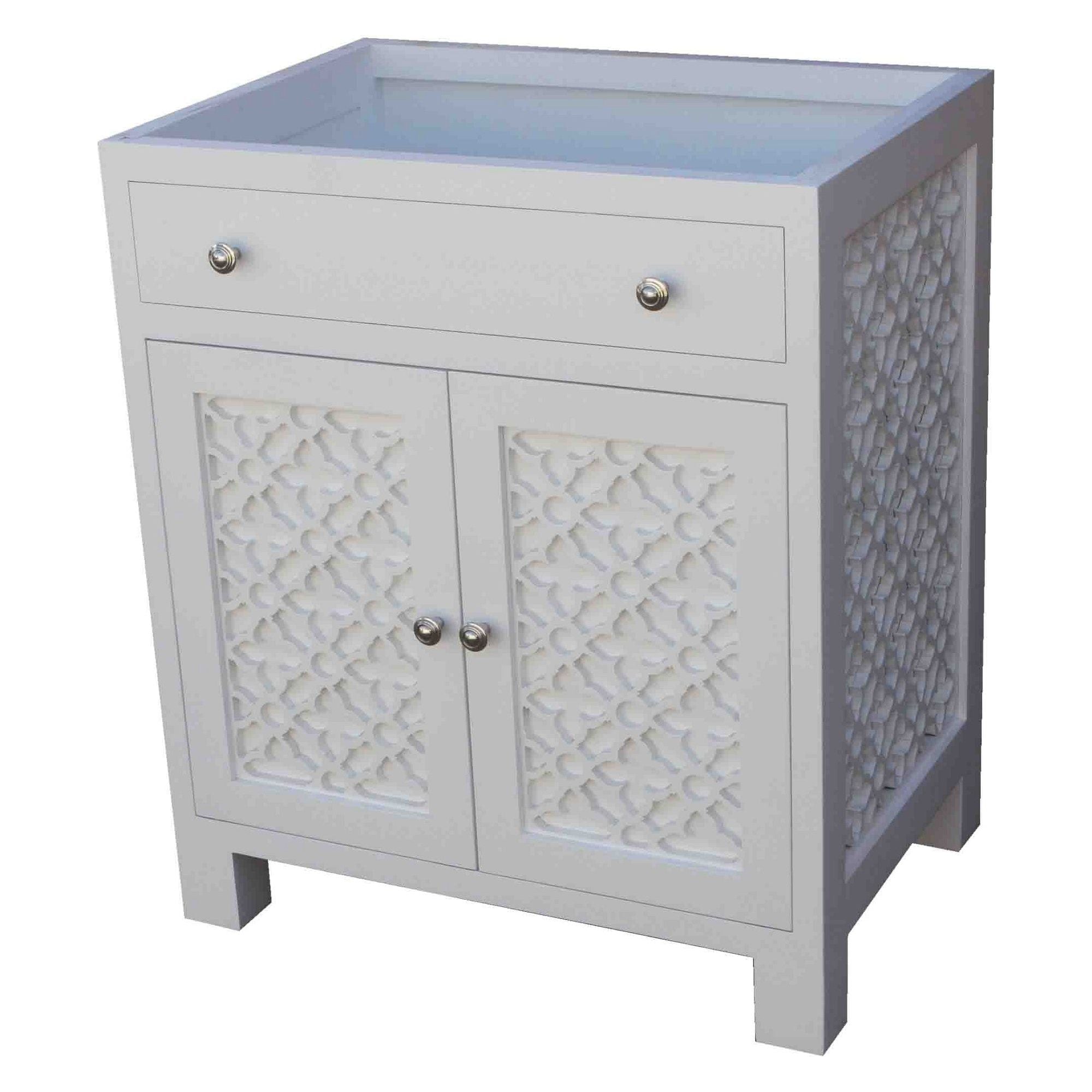 Custom Sink Vanity With Laser Door Panel – Mortise & Tenon