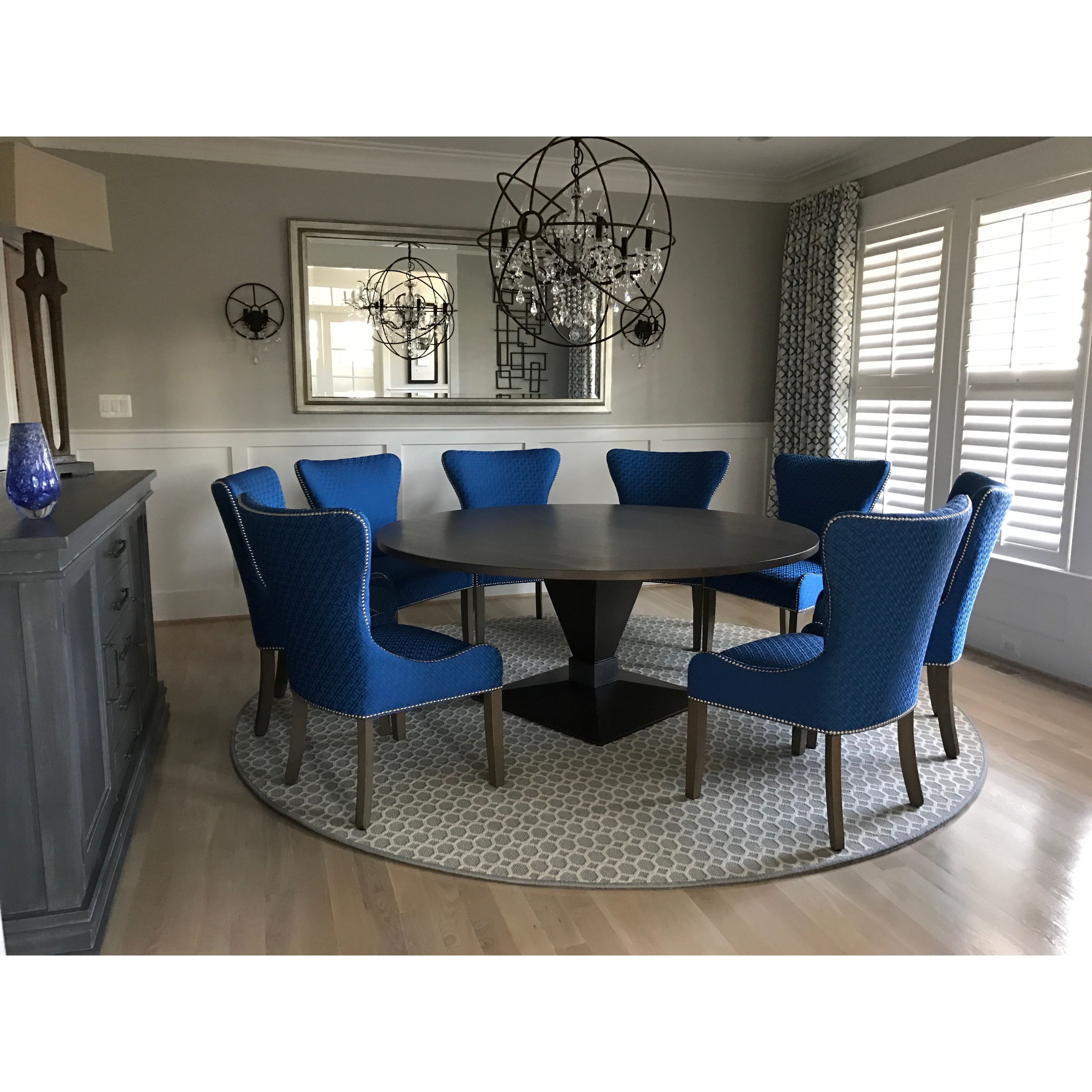 Contemporary 72 Round Dining Table With Chandelier