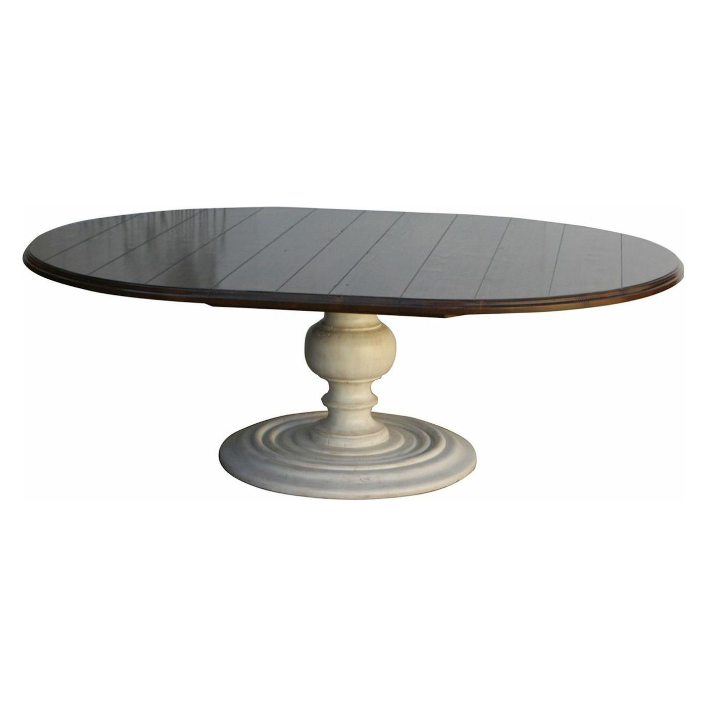 Salvaged Wood Plank Round Dining Table – Mortise & Tenon