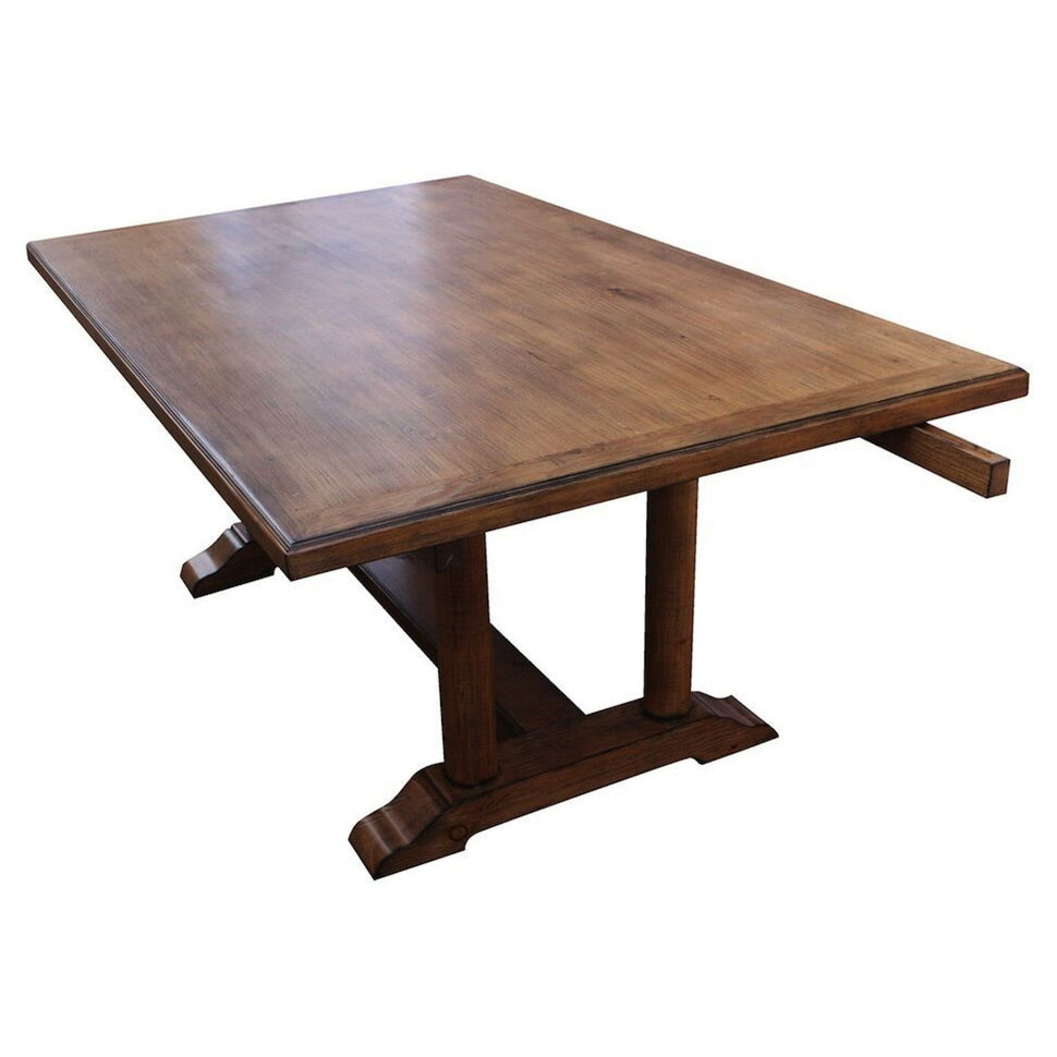 Cambria Rustic Extension Trestle Dining Table Built in Reclaimed Wood ...