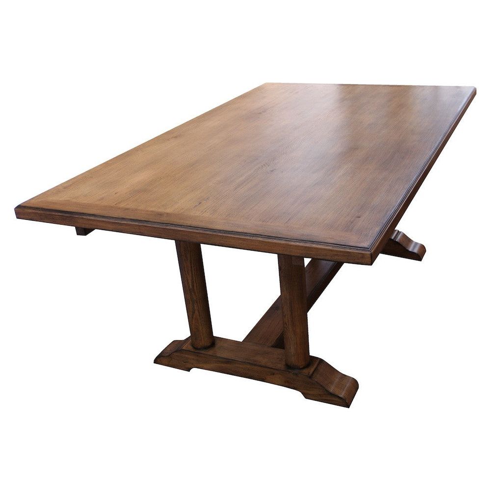 Cambria Rustic Extension Trestle Dining Table Built in Reclaimed Wood ...