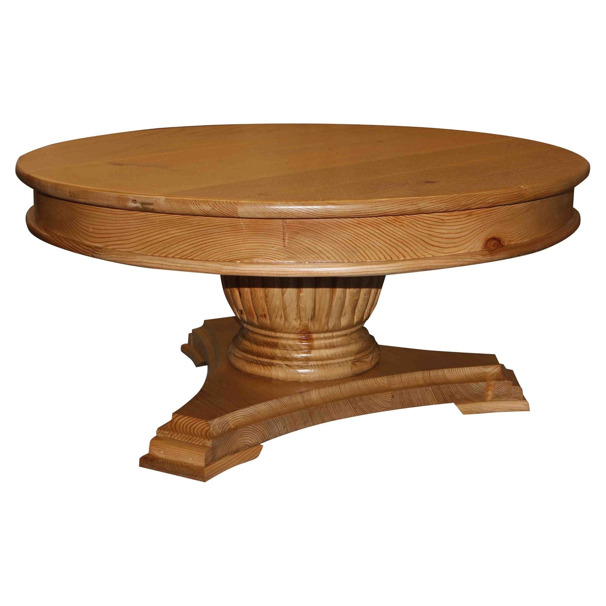 Fluted Pedestal Base Round Coffee Table – Mortise & Tenon
