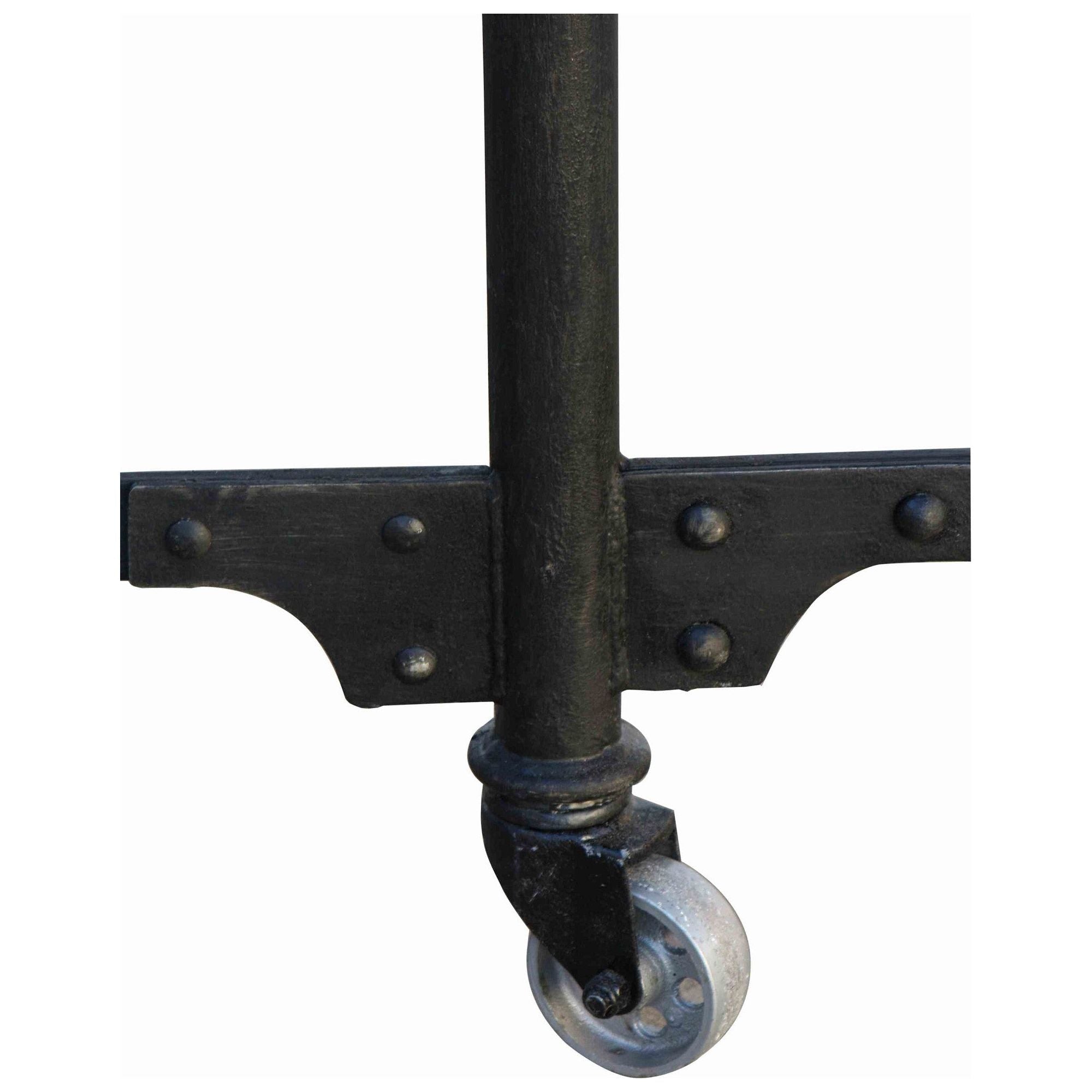 Industrial Dining Table with Heavy Steel Castors – Mortise & Tenon