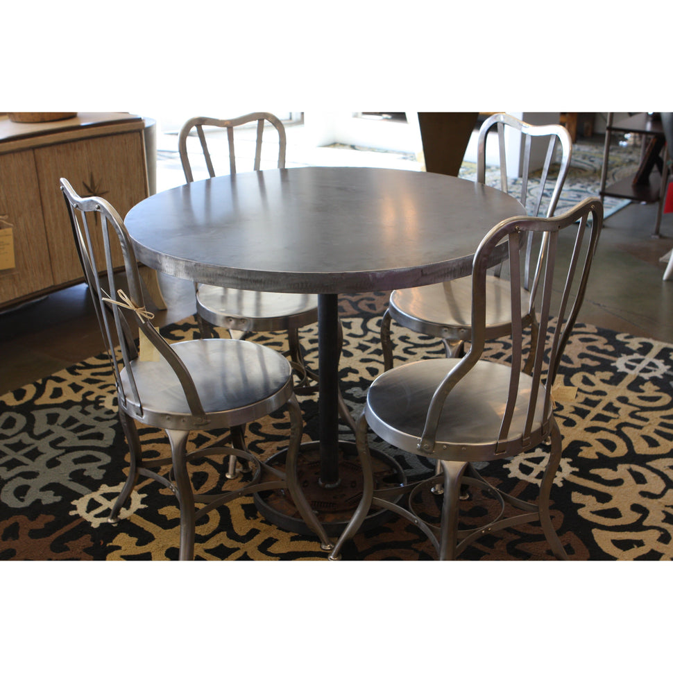 Worthington Industrial Round Metal Bistro Table – Mortise & Tenon