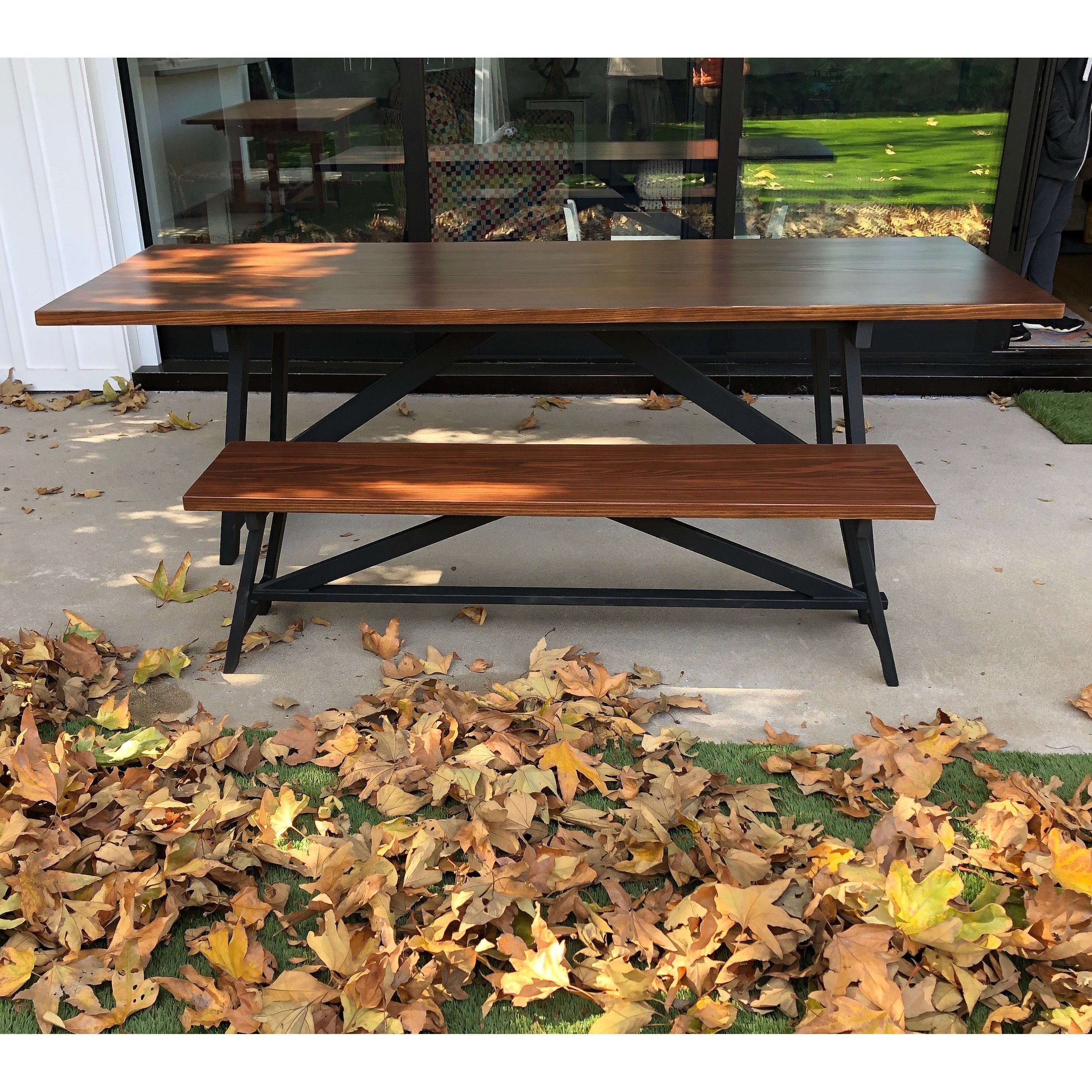 Outdoor Industrial and Classic Dining Tables and Benches – Mortise & Tenon