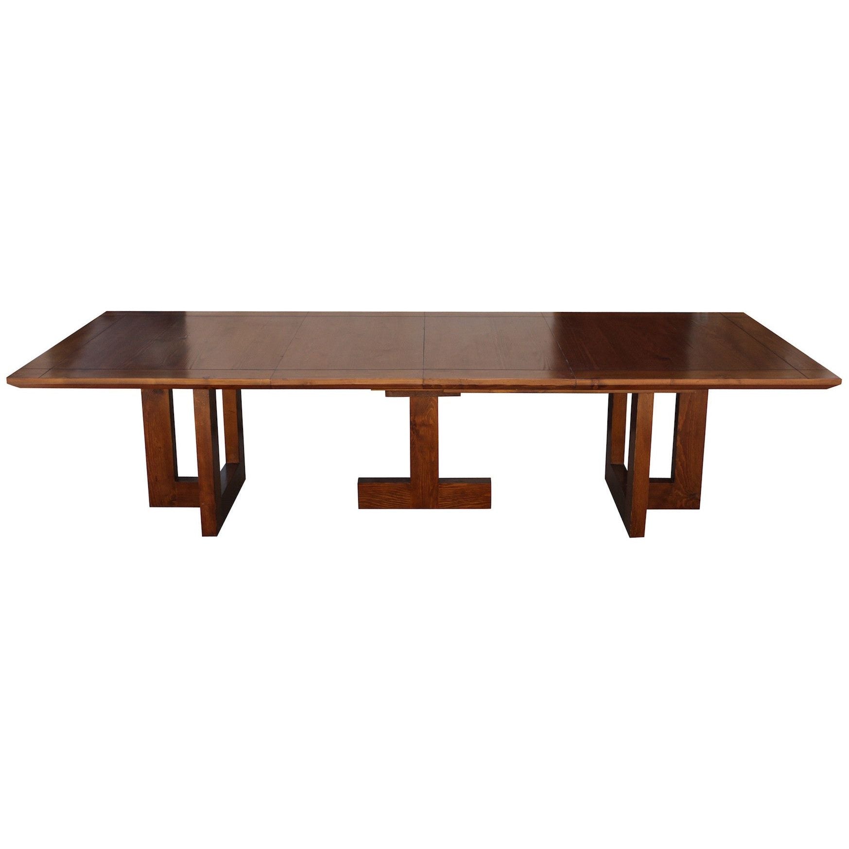 Mid-Century Modern Metro Extension Trestle Dining Table – Mortise & Tenon