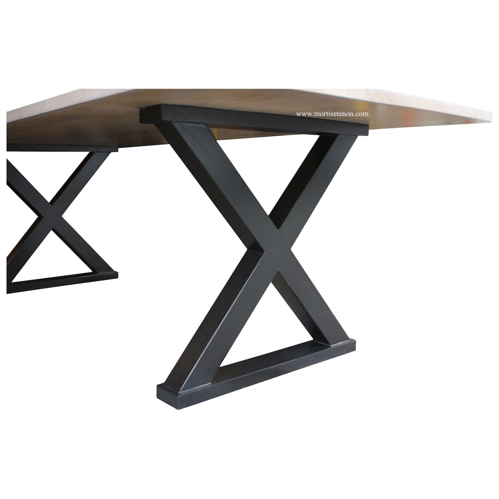 White Oak X Base Dining Table – Mortise & Tenon