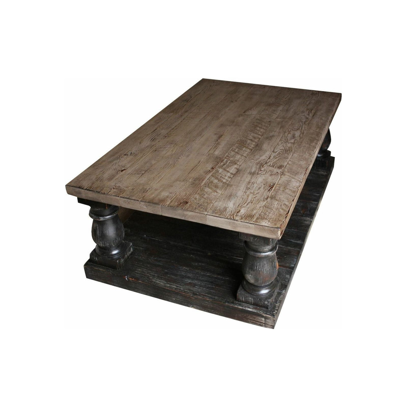 Postobello Large Turned Leg Coffee Table Built in Reclaimed Wood-Coffee ...