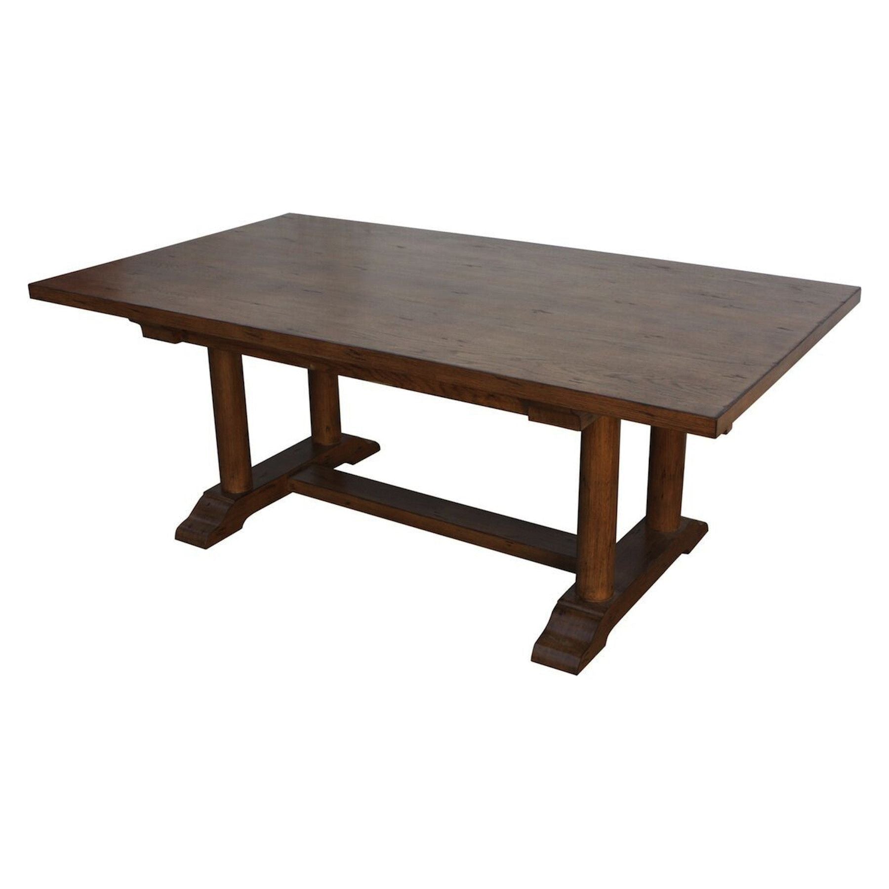 Cambria Rustic Extension Trestle Dining Table Built in Reclaimed Wood ...