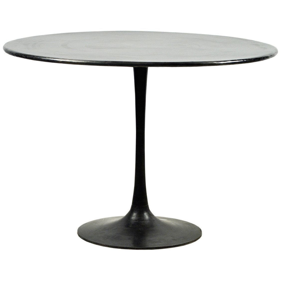 Modern Small Round Industrial Dining Table – Mortise & Tenon