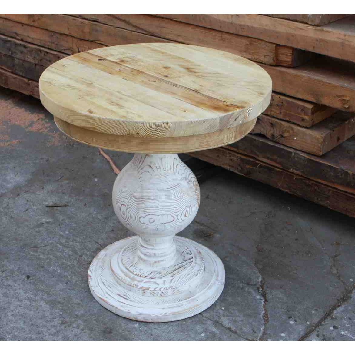 Round End Table Built in Reclaimed Lumber-Reclaimed lumber, reclaimed ...