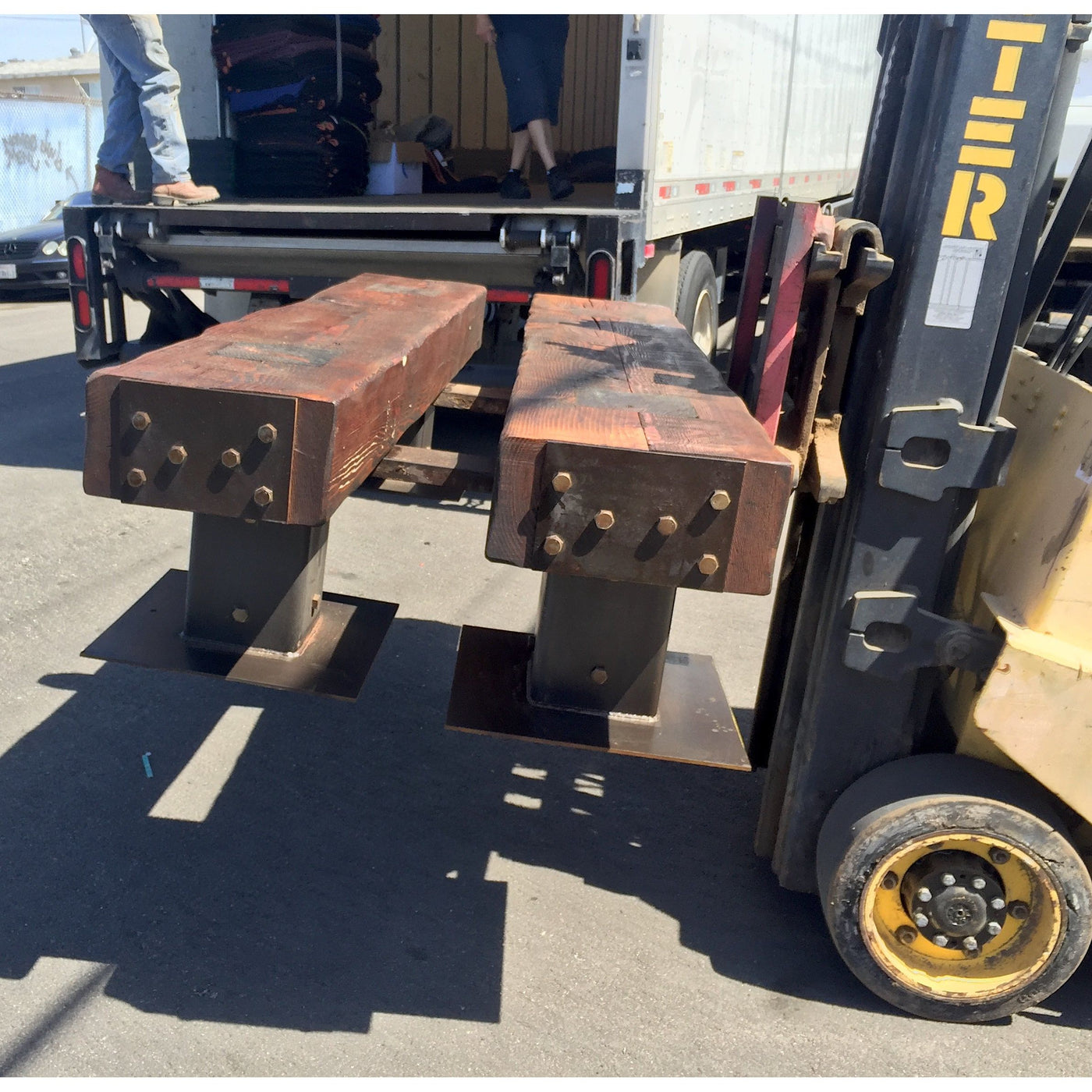 Rustic Reclaimed Wood Outdoor Bench – Mortise & Tenon