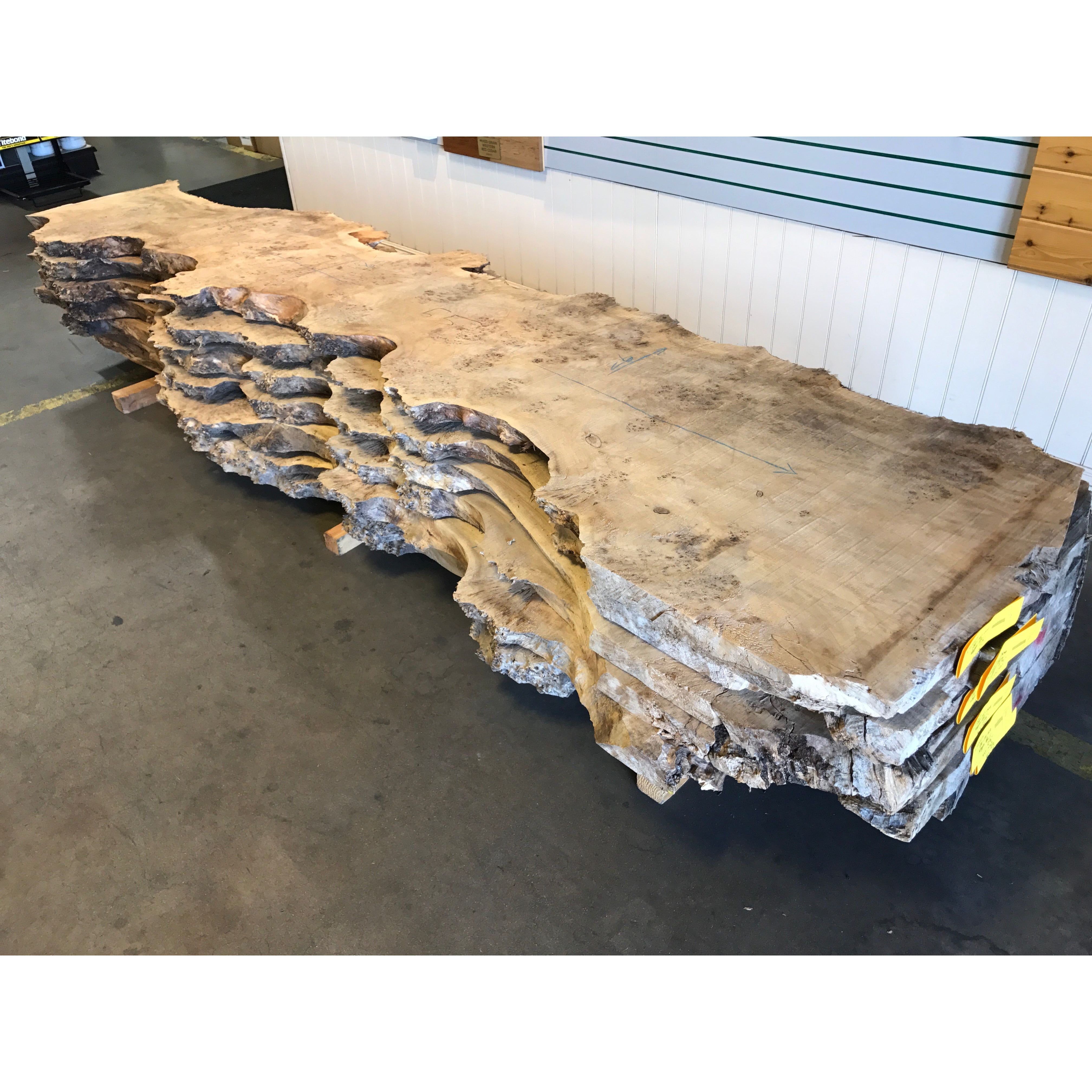 Unique Burled Maple Live Edge Dining Table – Mortise & Tenon